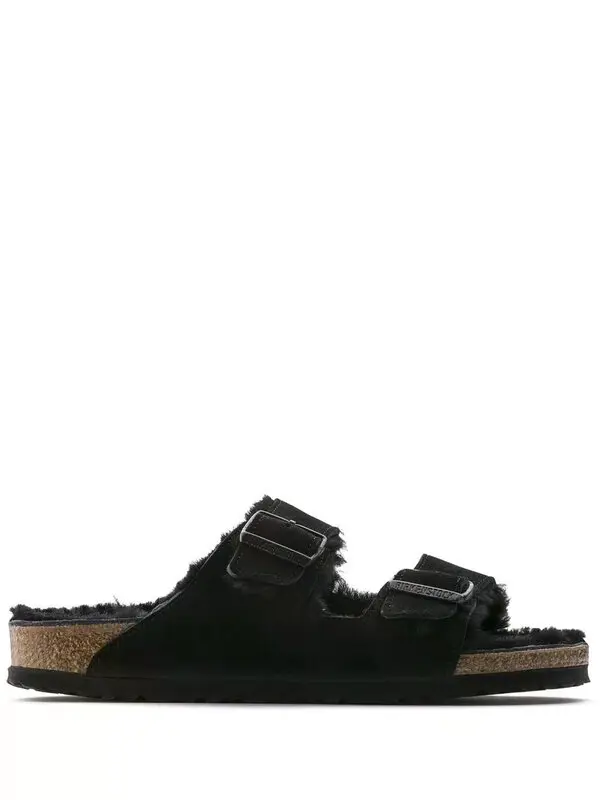BIRKENSTOCK Arizona Shearling Lined Sandals - Black