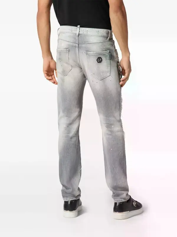 Philipp Plein Studded Distressed Jeans