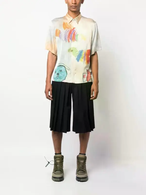 Off-White Cartoon-print Short-sleeved Shirt