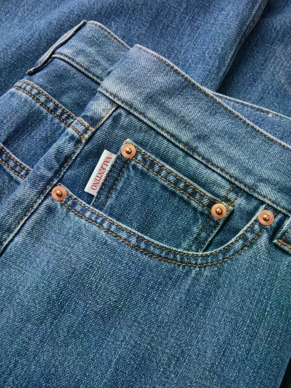 Valentino Garavani Straight-leg Washed Denim Jeans