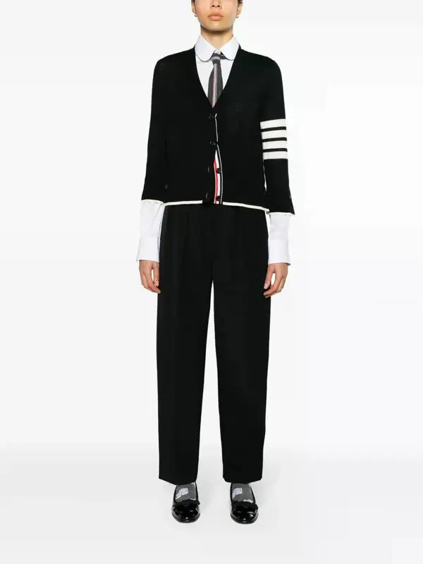 Thom Browne 4-bar Virgin Wool Cardigan - Black