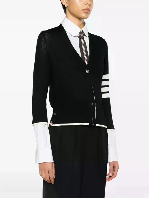Thom Browne 4-bar Virgin Wool Cardigan - Black