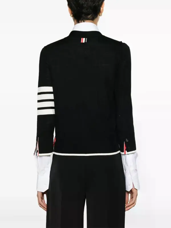 Thom Browne 4-bar Virgin Wool Cardigan - Black