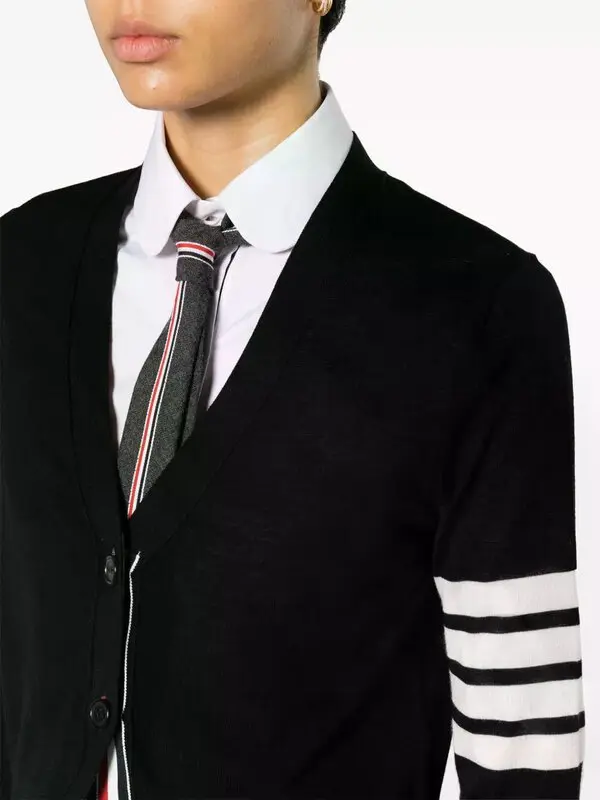Thom Browne 4-bar Virgin Wool Cardigan - Black