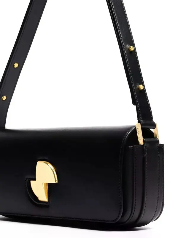 PATOU Le Lock Leather Shoulder Bag - Black