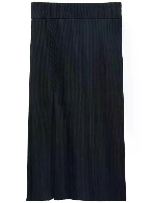 Filippa K Front-slit Ribbed Midi Skirt