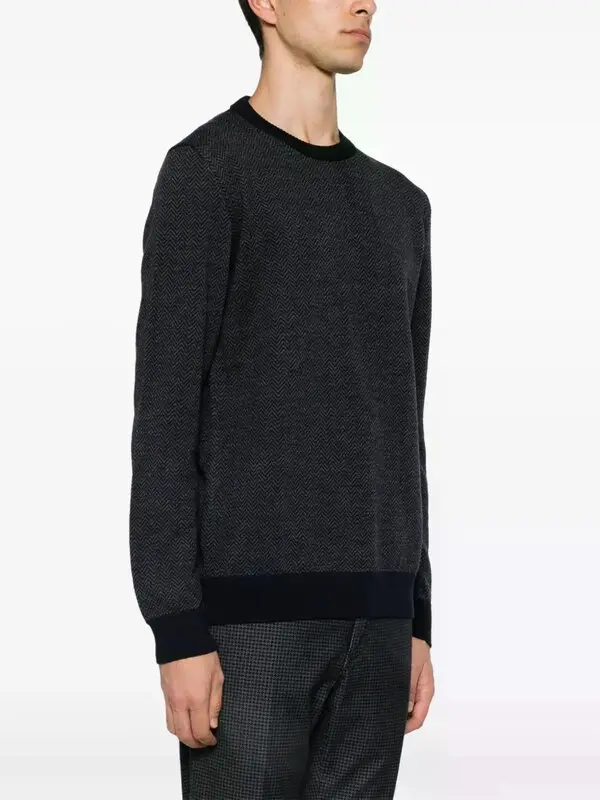 ZANONE Virgin Wool Jacquard Crew Neck Sweater