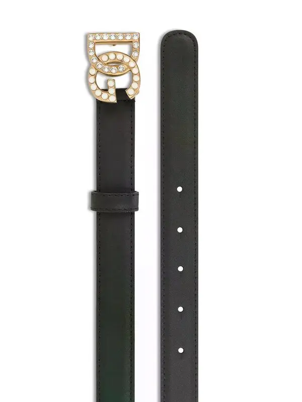 Dolce & Gabbana Dg Logo Embellished Leather Belt