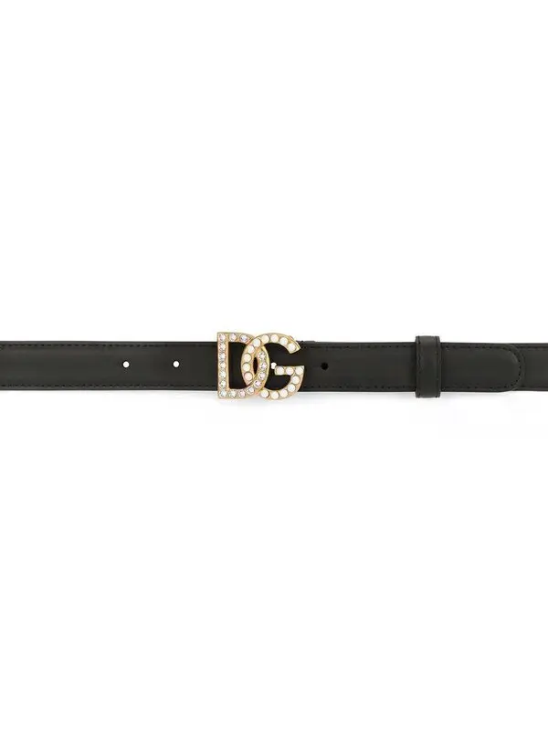 Dolce & Gabbana Dg Logo Embellished Leather Belt