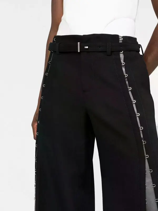 DION LEE Eyelet Detail Wide-leg Trousers