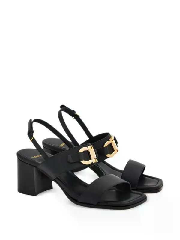 FERRAGAMO Gancini Buckle Leather Sandals