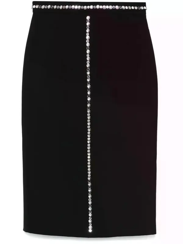 N°21 Glass Crystal Embellished Crepe Mini Skirt