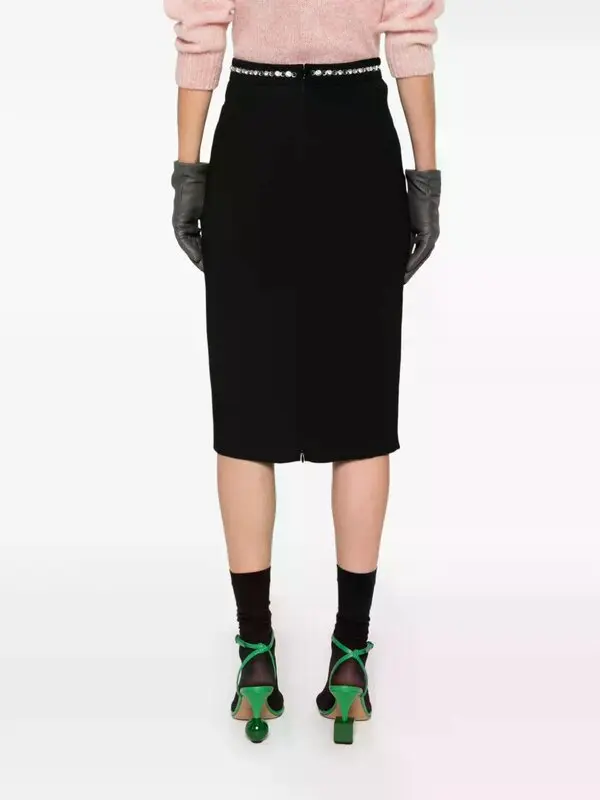 N°21 Glass Crystal Embellished Crepe Mini Skirt