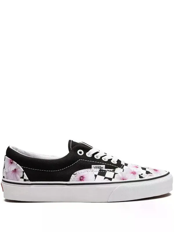 VANS Era Low-top Sneakers With Floral And Checkerboard Print - Black