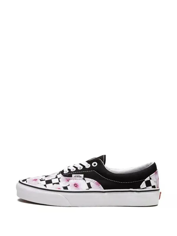VANS Era Low-top Sneakers With Floral And Checkerboard Print - Black