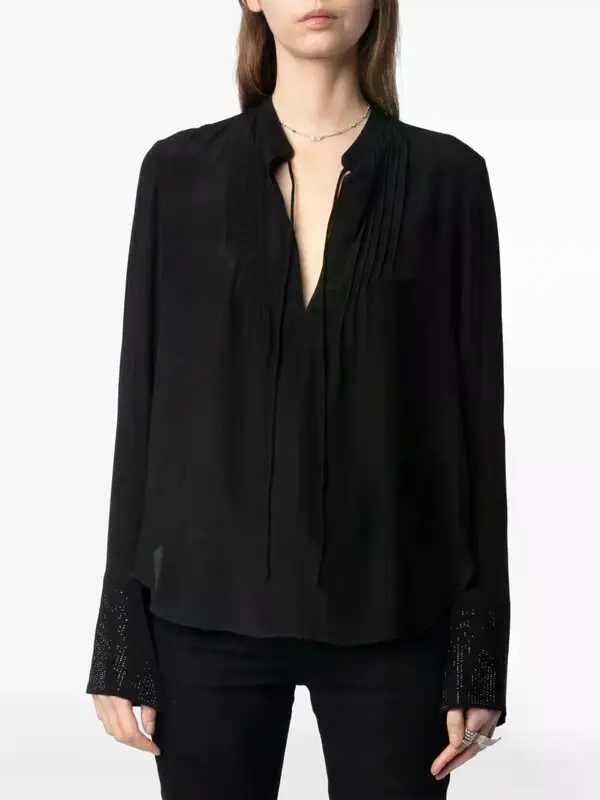 Zadig&Voltaire Taika Blouse With Tie Detail And Split Cuffs
