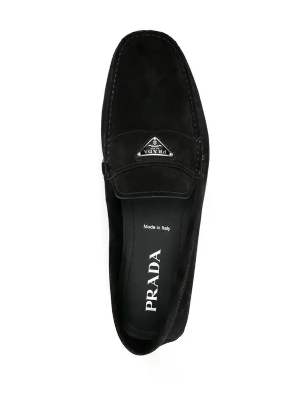 Prada Logo-plaque Suede Loafers