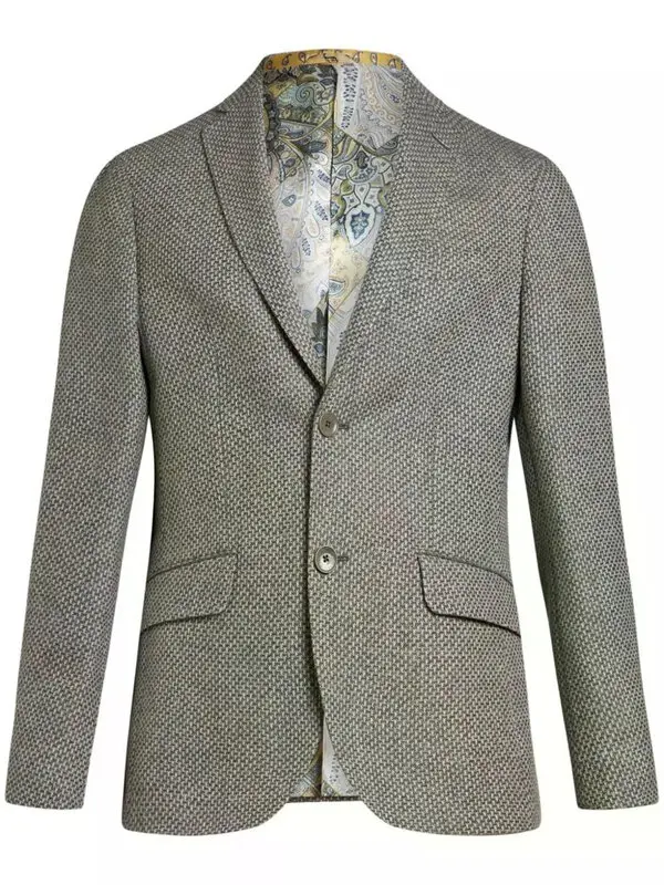 Etro Single-breasted Wool Blazer - Grey