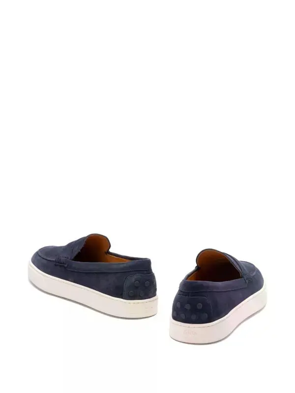 TOD'S Suede Penny Slot Loafers - Blue