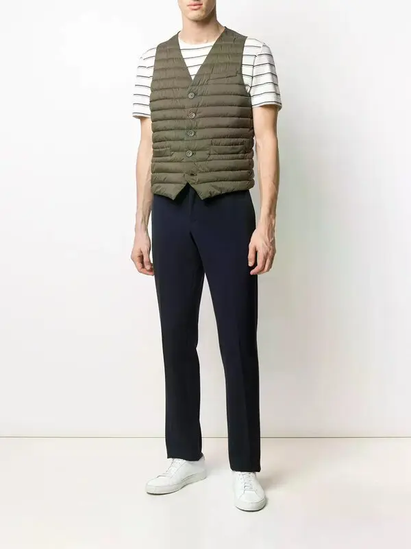 Herno Quilted V-neck Gilet - Green