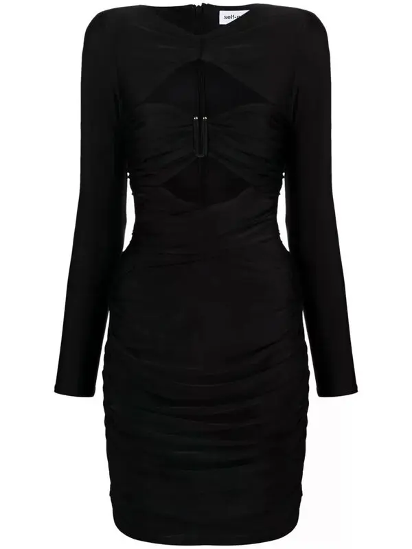 SELF-PORTRAIT Ruched Cut-out Mini Dress