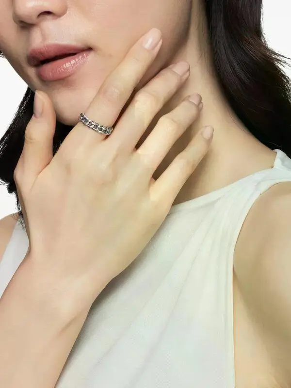 David Yurman Sterling Curb Link Band Ring - Silver