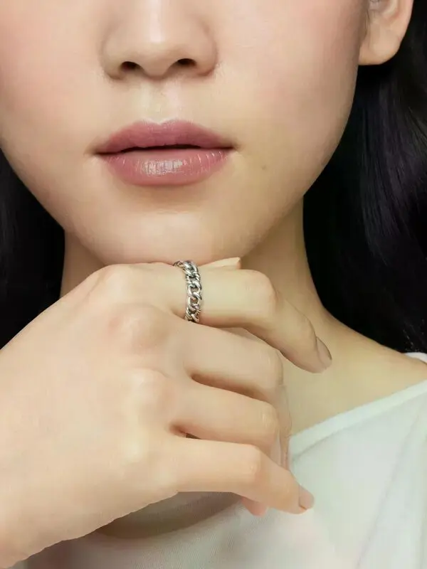 David Yurman Sterling Curb Link Band Ring