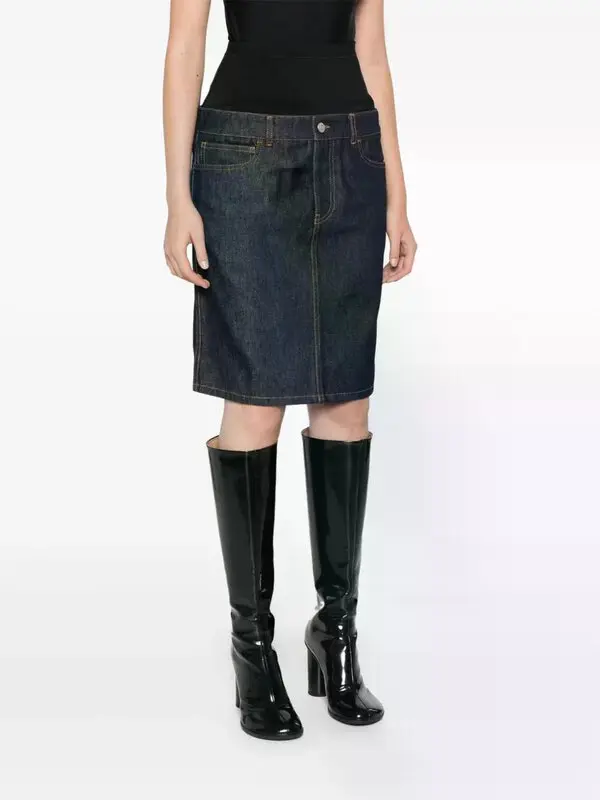 Coperni Hybrid Denim Midi Skirt