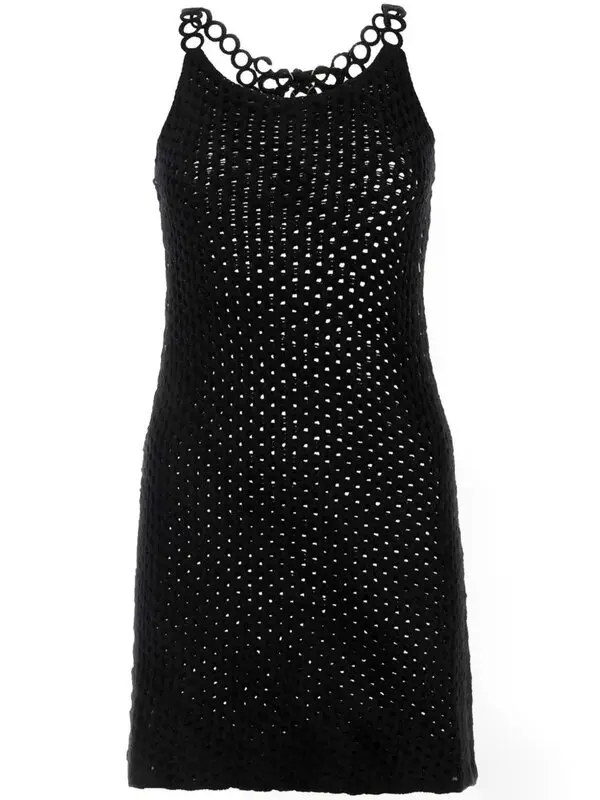 Chloé Crochet Knit Mini Dress - Black