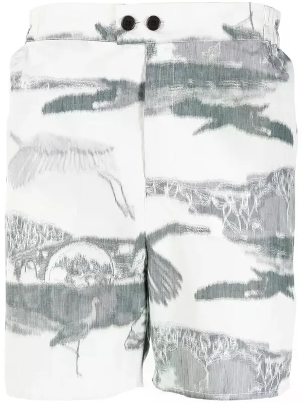 Henrik Vibskov Graphic Print Bermuda Shorts - Neutrals