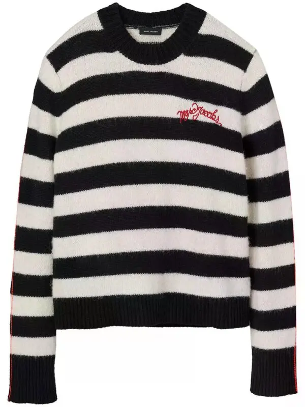 Marc Jacobs Striped Embroidered Jumper