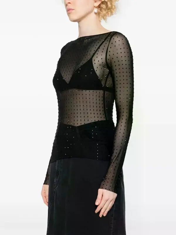 Pinko Rouen Mesh Embellished Top