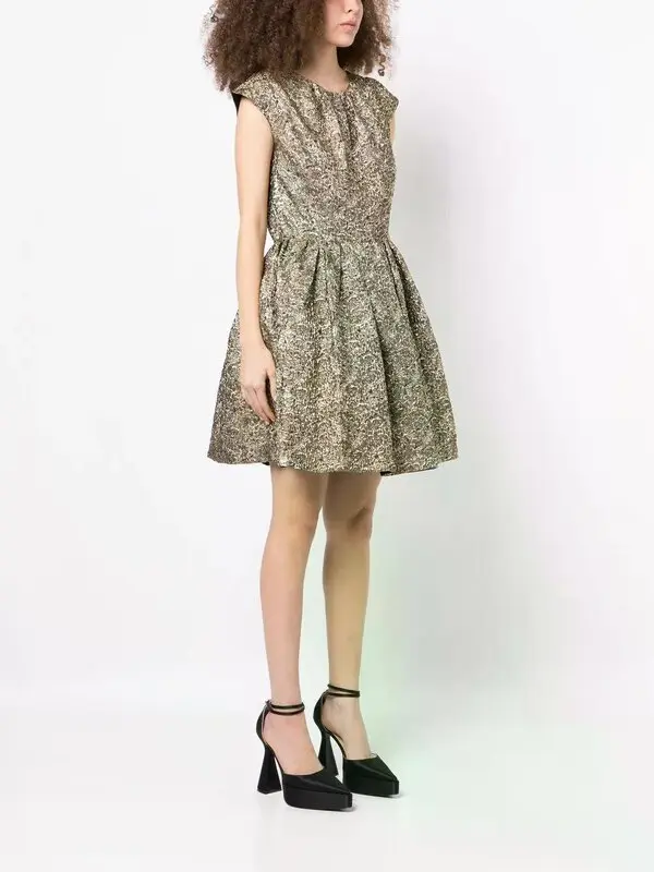 Dice Kayek Floral-jacquard Flared Dress