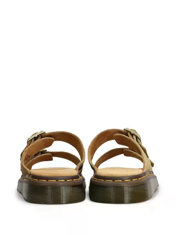 Dr. Martens Suede Slip-on Sandals With Buckle Detailing - Neutrals