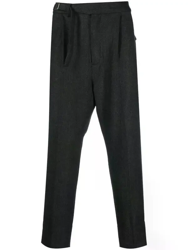 WHITE MOUNTAINEERING Pleated Tapered Cropped Trousers - Grey