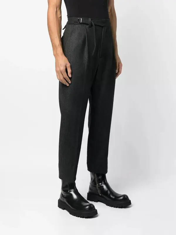 WHITE MOUNTAINEERING Pleated Tapered Cropped Trousers