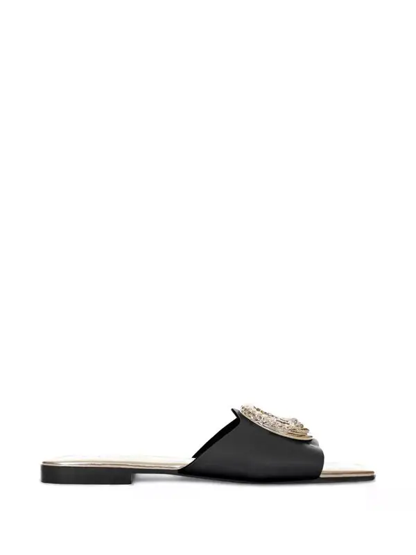 Just Cavalli Elise Satin Slide Sandals With Embellishment