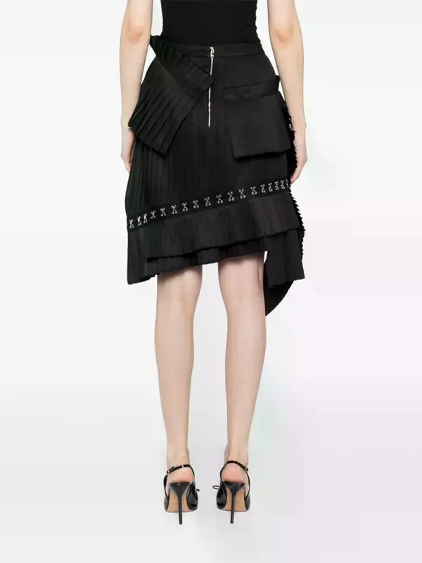 Rokh Broken Pleated Skirt - Black