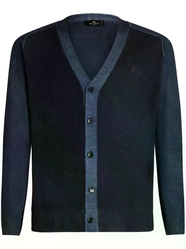 Etro Pegaso Embroidered Wool Cardigan