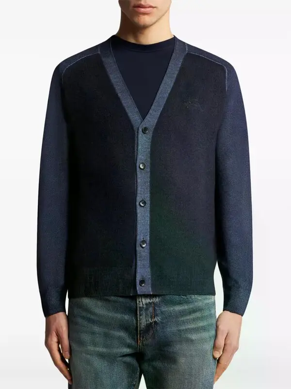 Etro Pegaso Embroidered Wool Cardigan