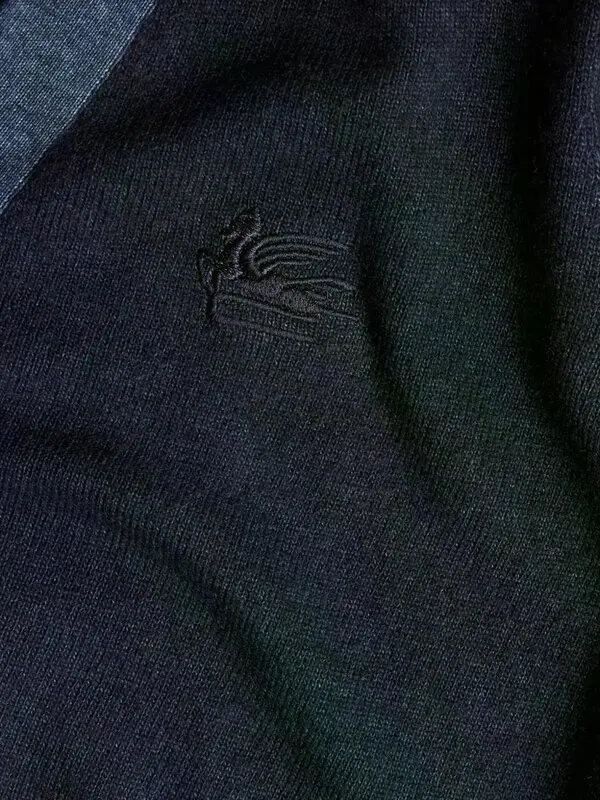 Etro Pegaso Embroidered Wool Cardigan