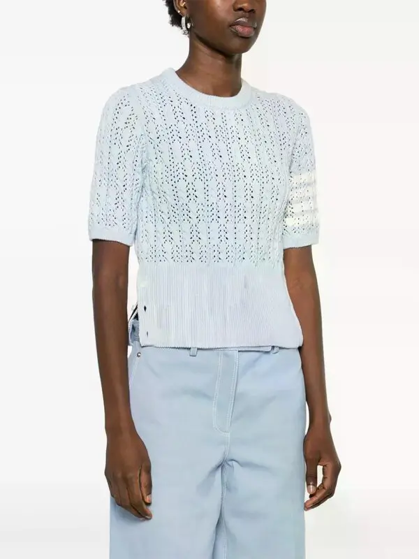 Thom Browne 4-bar Pointelle T-shirt