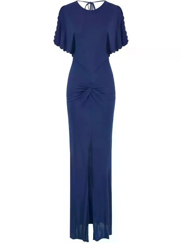 Elisabetta Franchi Scallop-edge Gown - Blue