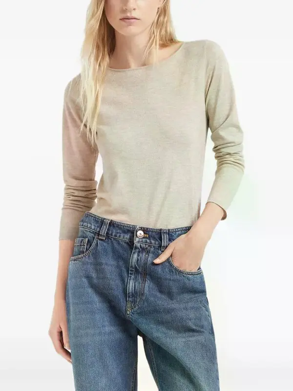 Brunello Cucinelli Cashmere-silk Blend Boat Neck Jumper