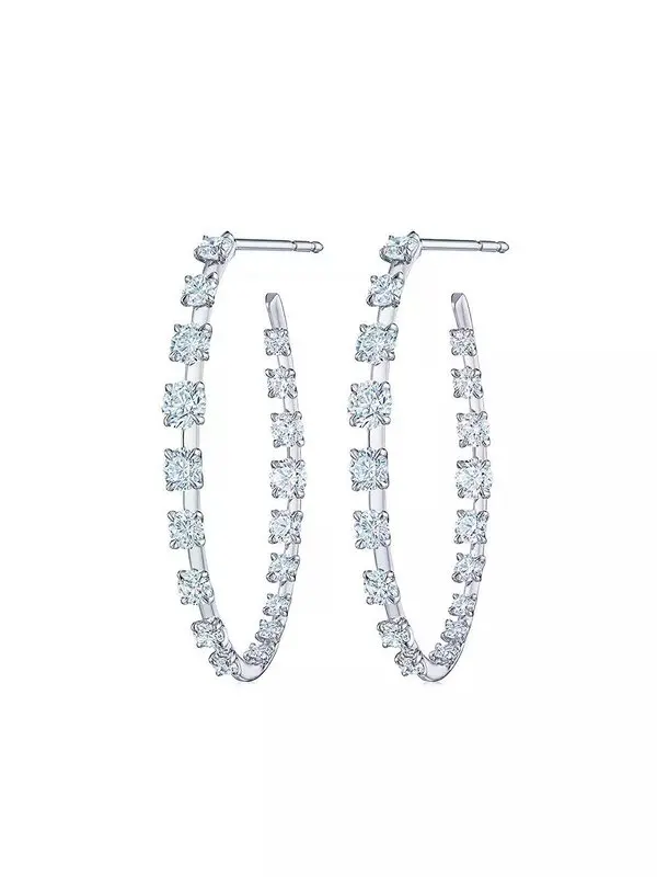 Kwiat 18kt White Gold Diamond Starry Night Hoop Earrings
