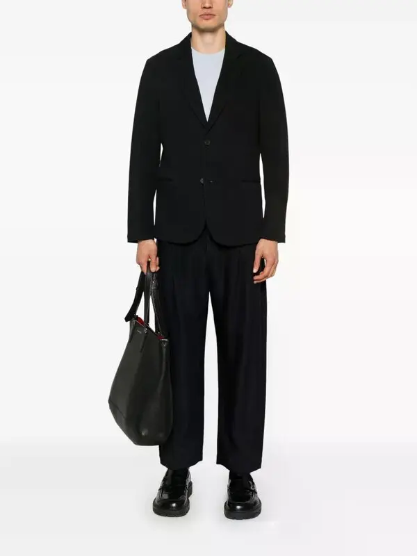 Emporio Armani Waffle-jersey Single-breasted Blazer