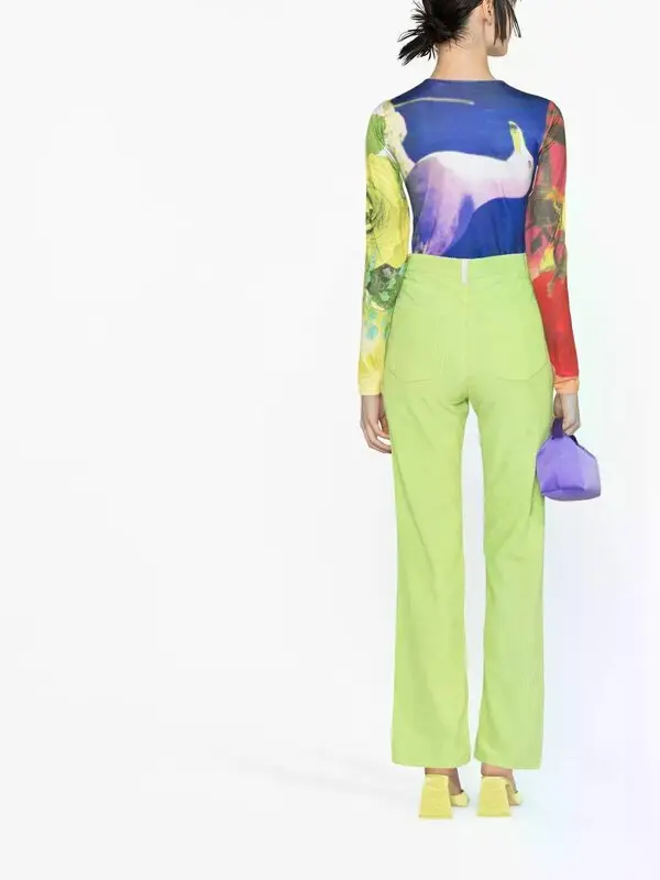 WANDLER Rose Ribbed Straight-leg Trousers