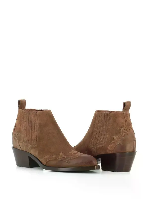 Sartore Suede Ankle Boots With Cuban Heel