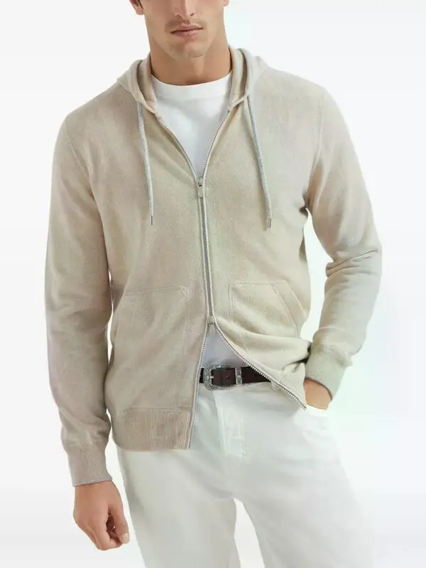 Brunello Cucinelli Cashmere Zip-up Hoodie - Neutrals