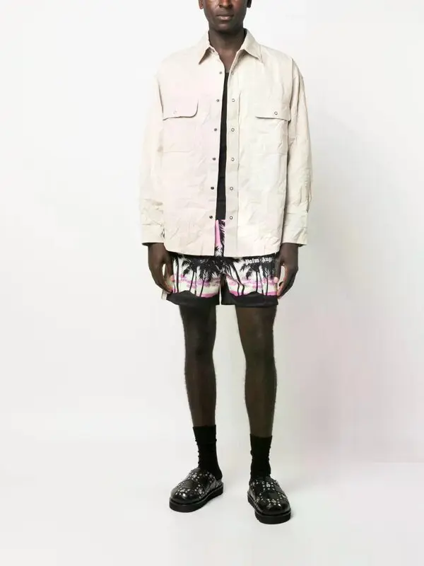 Palm Angels Logo-print Long-sleeve Shirt